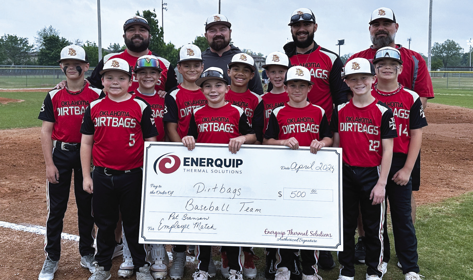 Enerquip supports Beggs Youth Baseball program