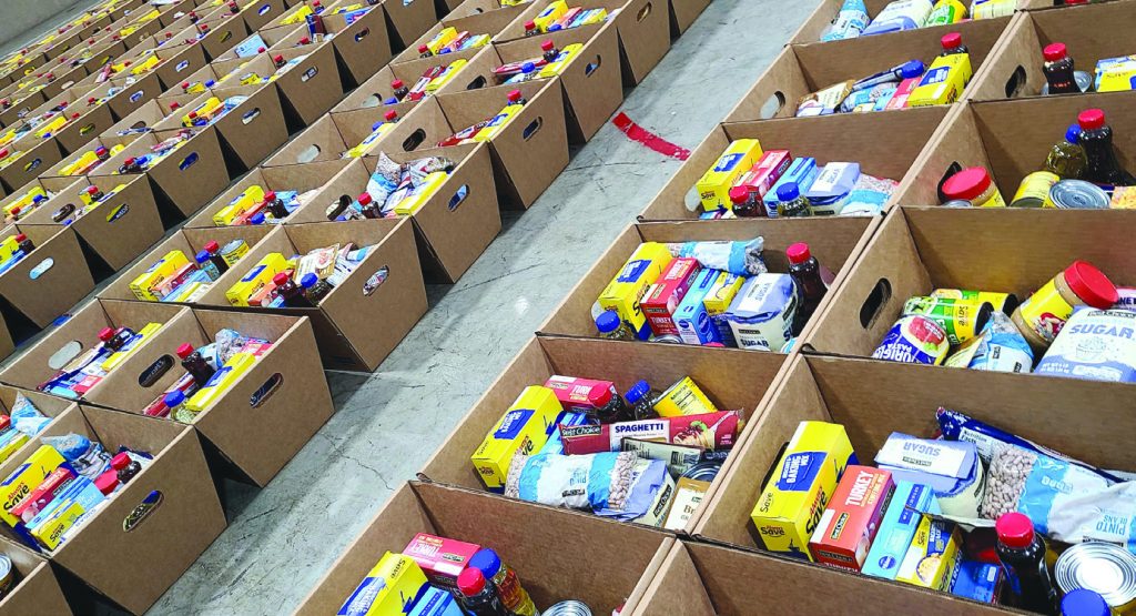 Lions Distribute Food Baskets